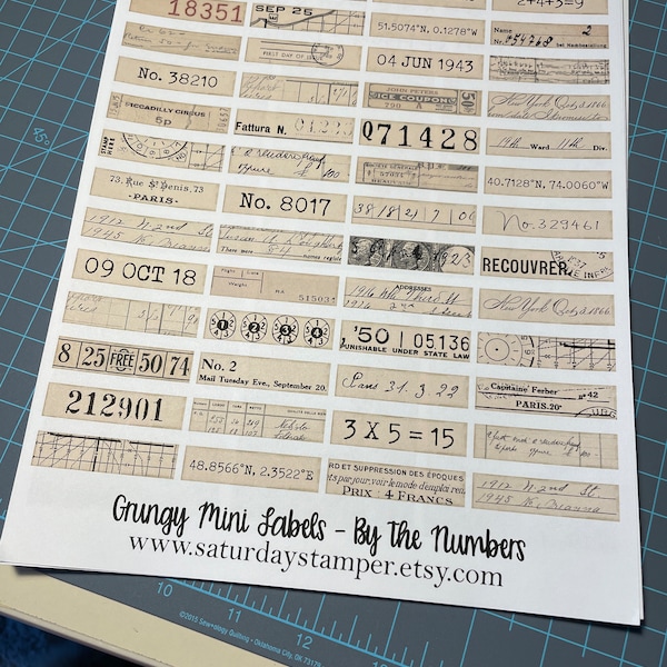 Printable Ephemera Set, Digital Printable, Vintage Papers, Labels ...