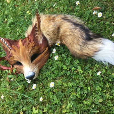 Luxury Red Fox Mask, Unisex Adult Fox Mask, Woodland Animals, Festival ...