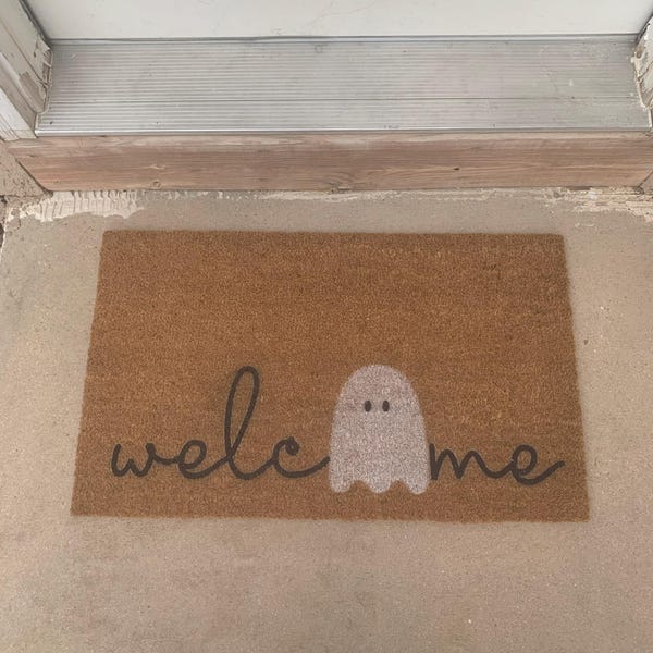 Halloween Ghost Welcome Mat, Halloween Doormat, Halloween Outdoor Decor ...