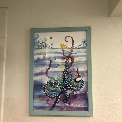 Bath Time Octopus : Art Print, Colorful Cute Octopus Watercolor ...