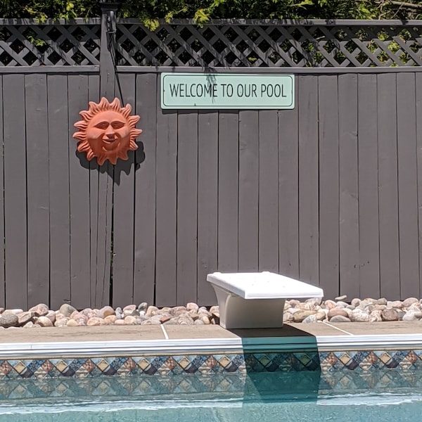 Welcome Pool Sign, Personalized Pool Family Name Sign, Custom Swimming ...