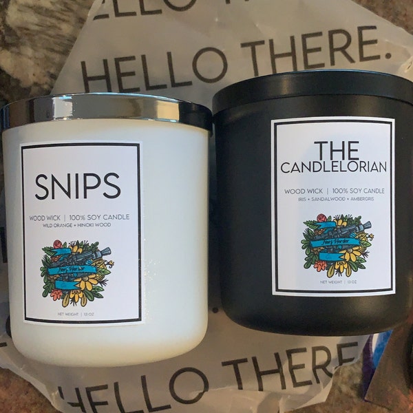 100% SOY CANDLE | Snips (13 Oz) | Wild Orange + Hinoki Wood - Etsy