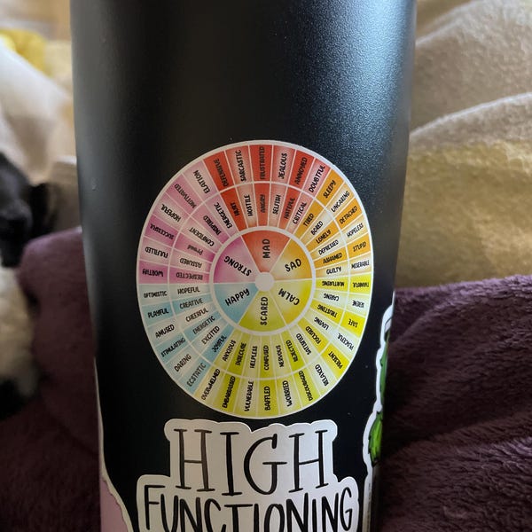 Feelings Wheel Sticker, Therapist Sticker, Emotions Wheel Sticker ...