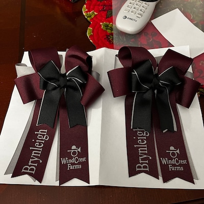 Custom Logo Equestrian Horse Show Bows - Etsy
