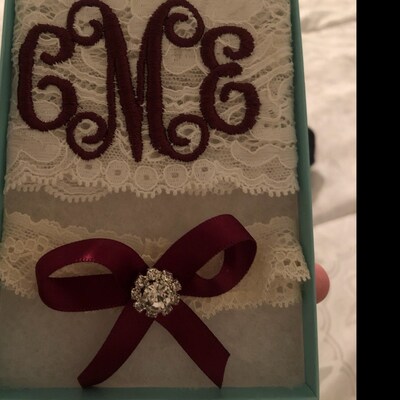 Personalized Wedding Garters Brides Something Blue Garter MONOGRAMMED ...