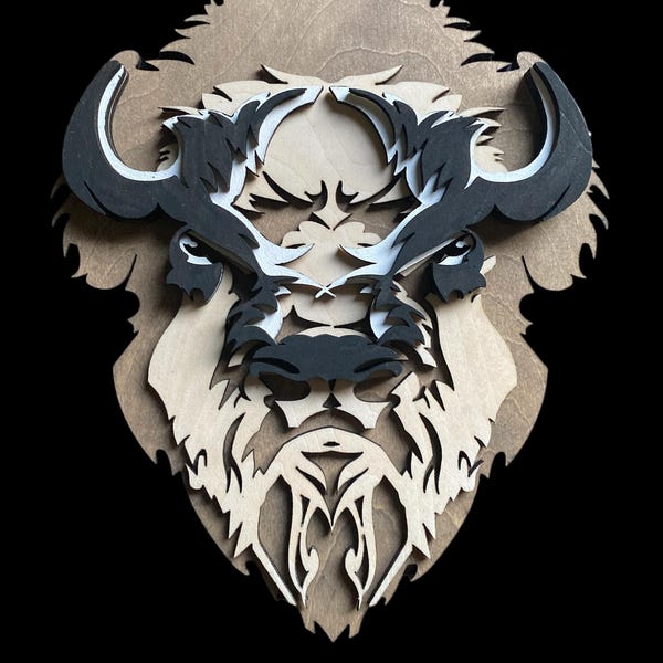 Bison Multilayer SVG,3D Mandala,laser Cut,paper Cut File,diy,plywood ...
