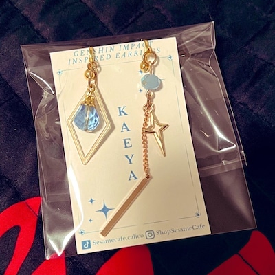 Kaeya Earrings Genshin Impact Inspired Cosplay Earrings Handmade ...