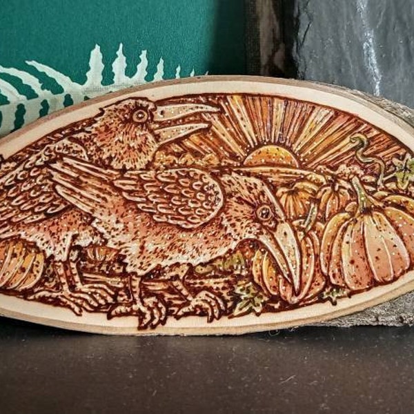 Being Wolf~ Wood Burnt Art, Original Pyrography Decorated Birch Wood ...