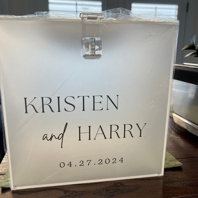 Personalized Name Card Box Wedding Acrylic Card Box With Lock and Key ...