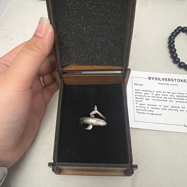 Blue Whale Handmade Sterling Silver Men Signet Ring, Ocean Animal Men ...