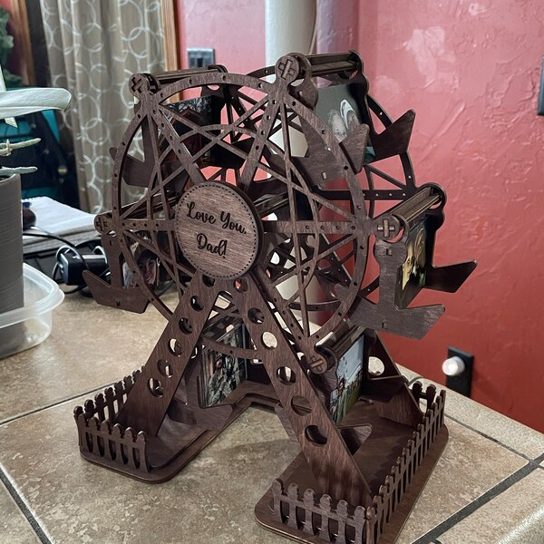 Custom Wooden Ferris Wheel Personalized Photo Book Album Wedding Gift ...