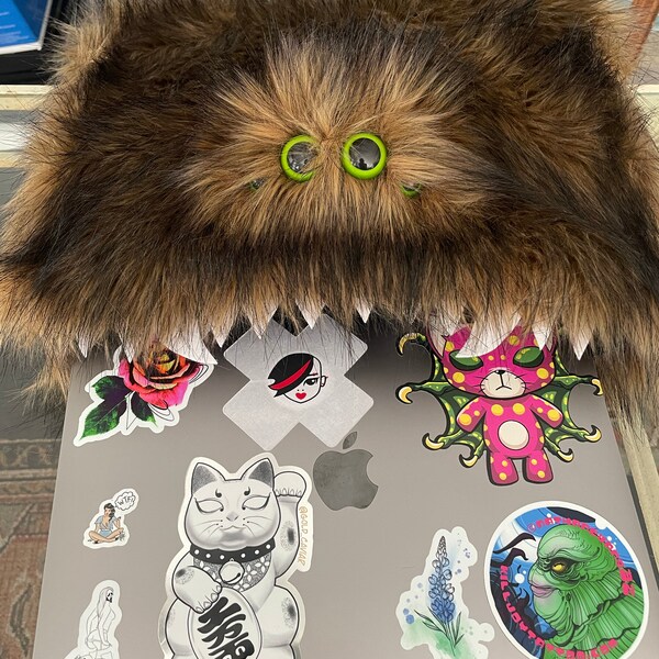 Furry Brown Monster Laptop Sleeve - Etsy