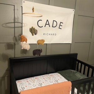 Baby Name Flag Canvas Flag Nursery Name Sign Custom Name Banner Boho ...