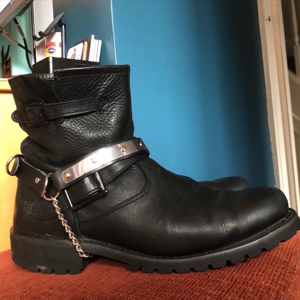 Pair Stainless Steel Boot Straps Chain Punk Gothic Biker Accessory - Etsy