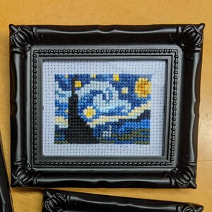 Starry Night Small Mini Art Cross Stitch Pattern Vincent Van | Etsy
