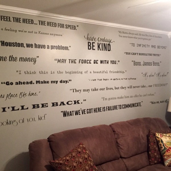 Movie Quotes Wall Decal - Classic Cinema Vinyl Art - Etsy