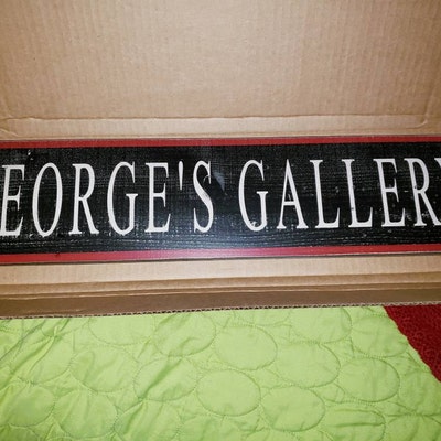 Custom Art Gallery Business Sign Rustic Hand Made Distressed Wood ...