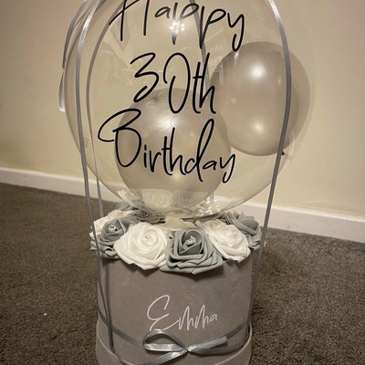 Hot Air Balloon Flower Box, Hat Box Flowers, Birthday Balloon ...