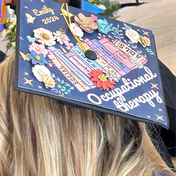 Occupational Therapy Graduation Cap Topper, Customized OT Grad Cap ...