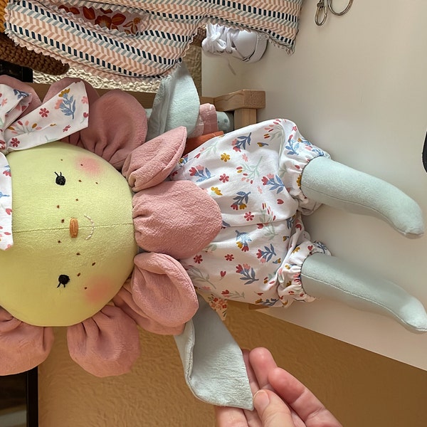 Stuffed Flower Doll Sewing Pattern Soft Toy Instant Download Pdf Cuddly ...