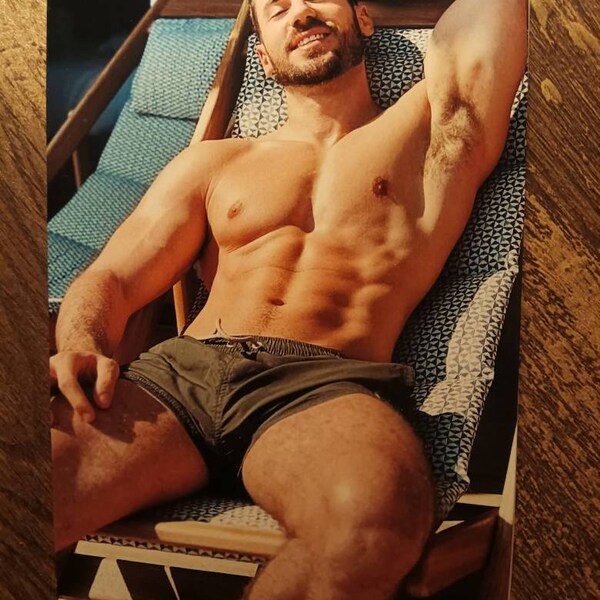 Handsome Bodybuilder Sexy Muscle Jock Hunk Hot Buff Alpha Male Man 4x6 Glossy Photo Poster Print ...