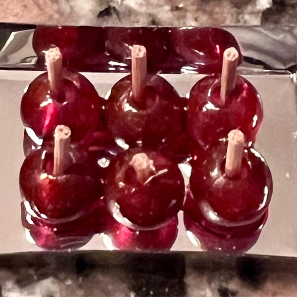 Miniature Candy Apples on Tray, Dollhouse Kitchen Miniatures, Fairy ...