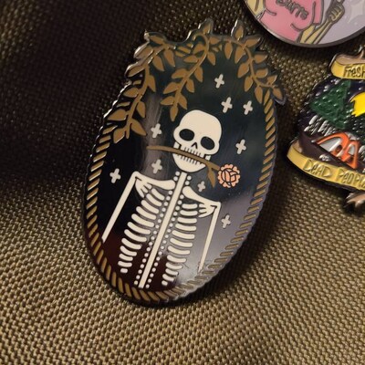 Skeleton jackie Pin // Artist Series Pin by Tinycup Needleworks ...