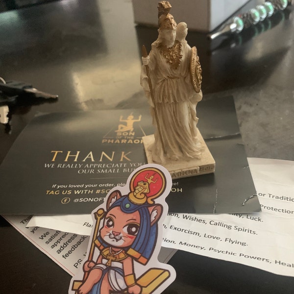 Vintage Athena Mini Statue - Small Hand-painted Ancient Greek Goddess ...