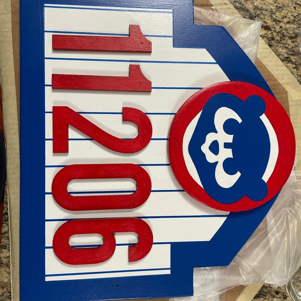 Chicago Cubs Address Sign "cubbies" Custom Made With Your Address ...