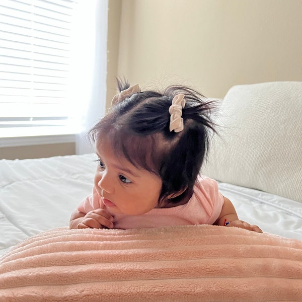 Small Knotted Velvet Barrettes, Baby Barrettes, Toddler Barrettes, Baby ...