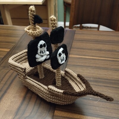 Pirate Ship Crochet Pattern, Pirate Boat Amigurumi, Crochet Pirate ...