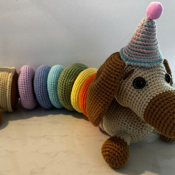 DOG STACKING TOY Crochet Pattern, Dog Amigurumi Baby Activity Toy,ring ...