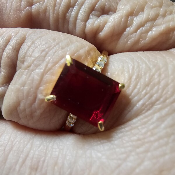 Ruby Ring, Unique Engagement Ring, Solitaire Ring, Round Ruby Ring ...