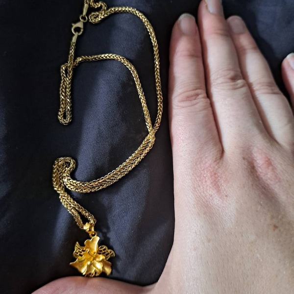 14K Solid Gold Byzantine Chain Necklace: 3mm or 5mm Thickness - Etsy