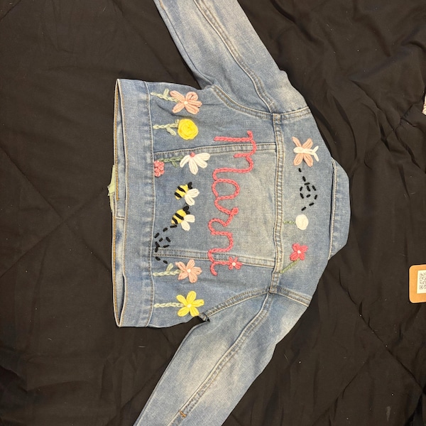 Hand Embroidered Denim Jackets. Personalized Denim Jackets, Girl Jacket ...