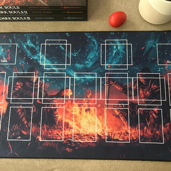 Skeleton TCG Playmat, Fantasy MTG Play Mat With Zones, Purple , Summon ...