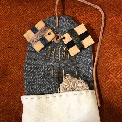 Viking Sewing Kit. Birka Wallet With a Set of Sewing Tools. Norse ...