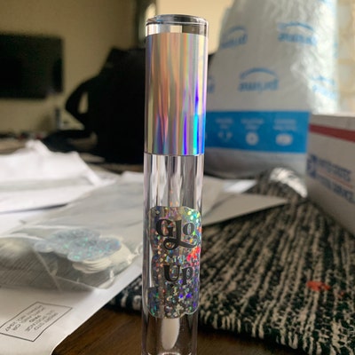 Luxury Metallic Silver Lip Gloss Tubes With Rhinestones: Wand ...