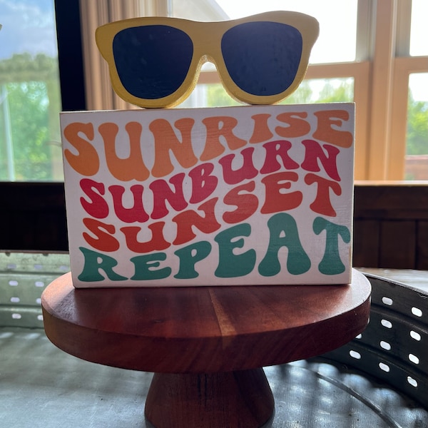 SUN, SUNGLASSS and SUMMER Signs | Wooden | Tiered Tray Decor ...