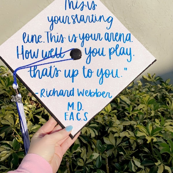 Custom Grad Cap Decal, Custom Grad Cap Lettering, Grad Cap Calligraphy ...