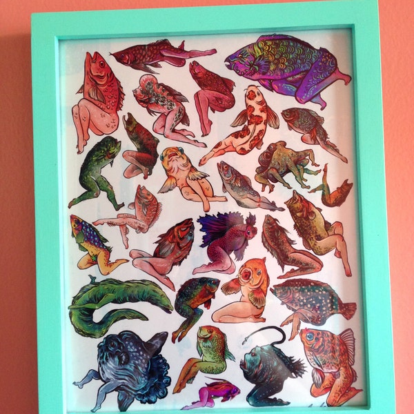Reverse Mermaids 8x10" Metallic Print - Etsy
