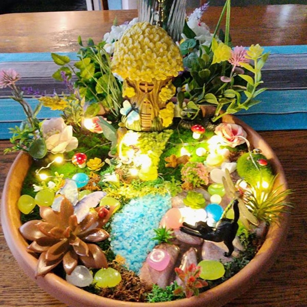 Magic Miniature Fairy Garden Kit Assembled Small World Lightweight Best ...