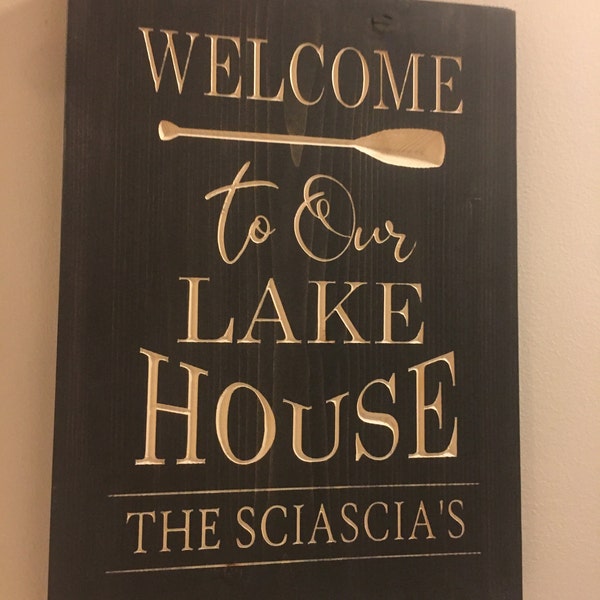 Personalized Engraved Welcome to Our Lake House Oar Sign - Etsy
