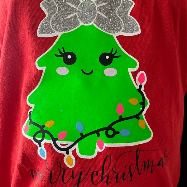 Girl Christmas Tree Svg, Png, Jpg, Dxf, Tree With Bow Svg, Kids ...