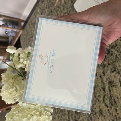 Stationery Note Cards for Men With Border and Name in Modern - Etsy