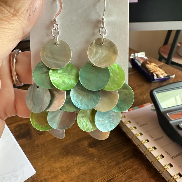 Natural Mussel Shell Earrings You Choose Ear Wires, Sterling Silver ...