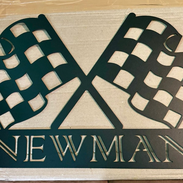 Personalised Race Flags, Metal Race Flags Name Sign, Checkered Race ...