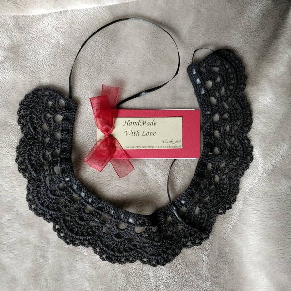 Blue Color Crochet Collar Lace Collar Handmade Collar Crochet Victorian ...