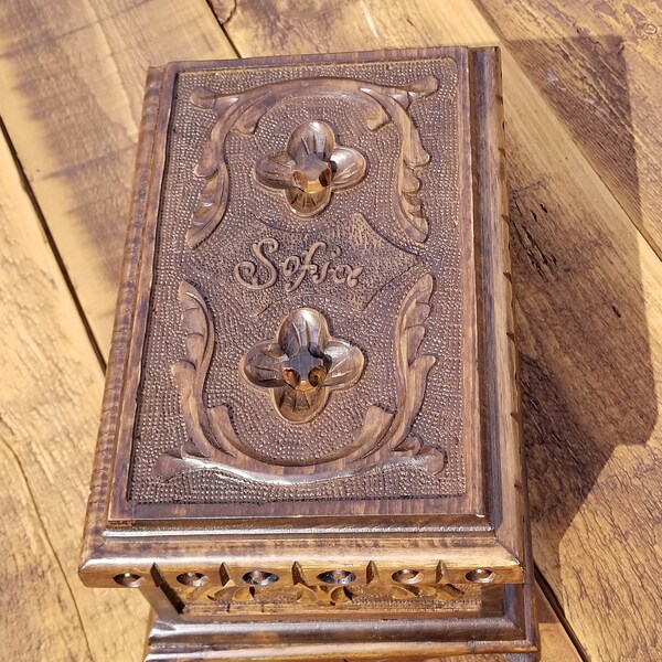 Large Secret 8 Step Jewelry Puzzle Box Personalized. Locking Accessory ...