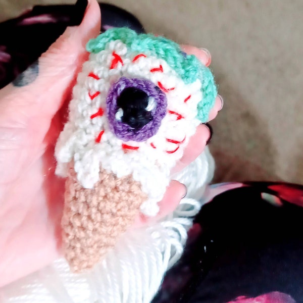 Eye Scream Crochet Pattern: Creepy Halloween Keychain (PDF) - Etsy